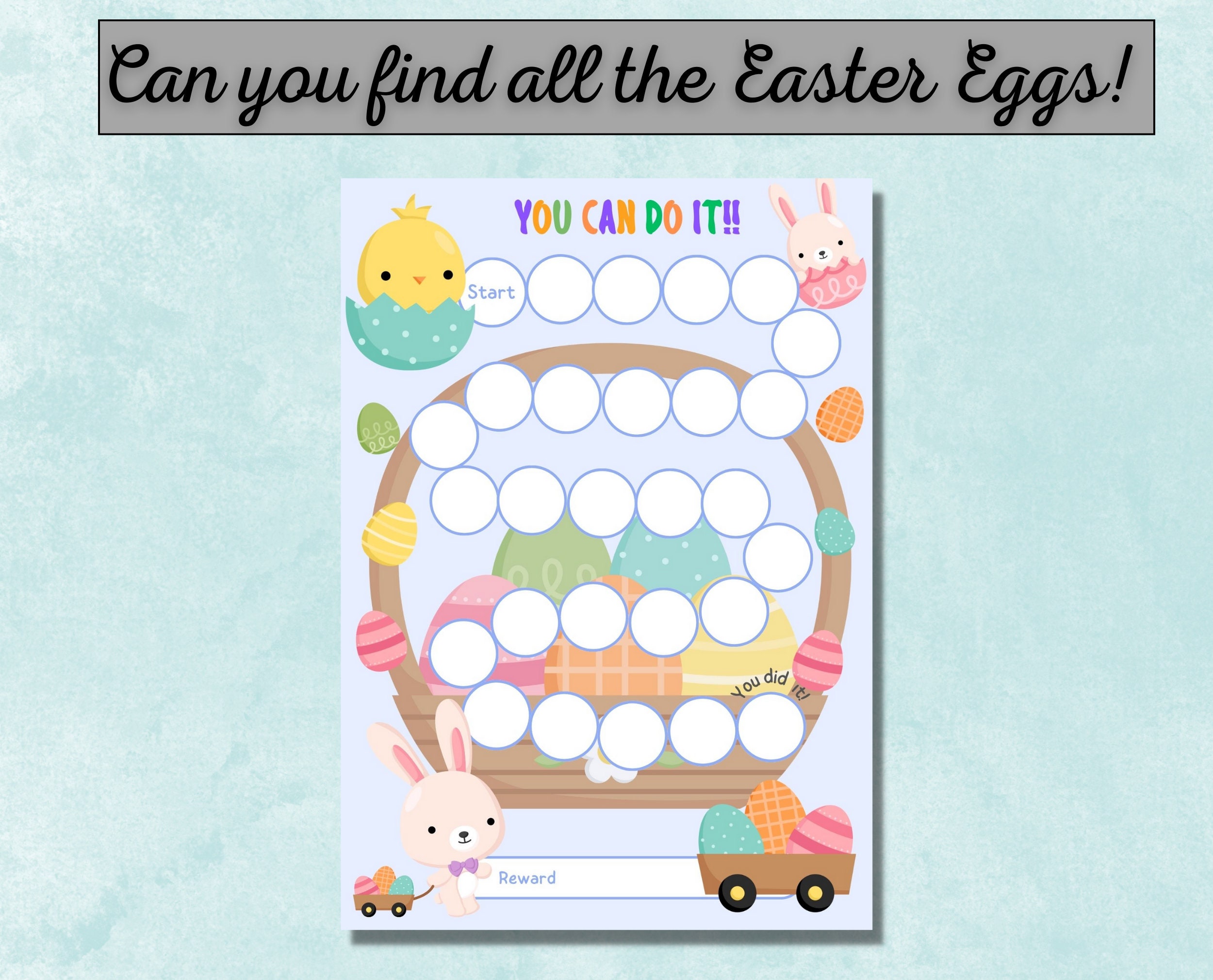 Printable Easter Reward Chart, Easter Kids Behaviour Chart, Instant ...