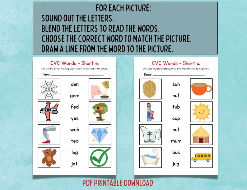 CVC Printable Bundle, I Spy Cvc's, Reading Cvc'c, Spelling Cvc's ...