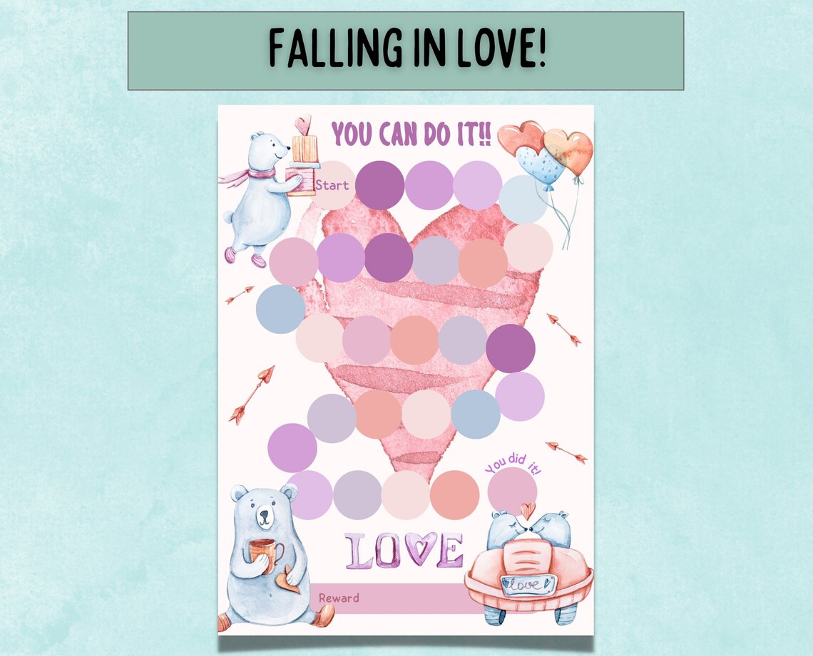 Valentines Kids Reward Chart Printable Sticker Chart Toddler - Etsy