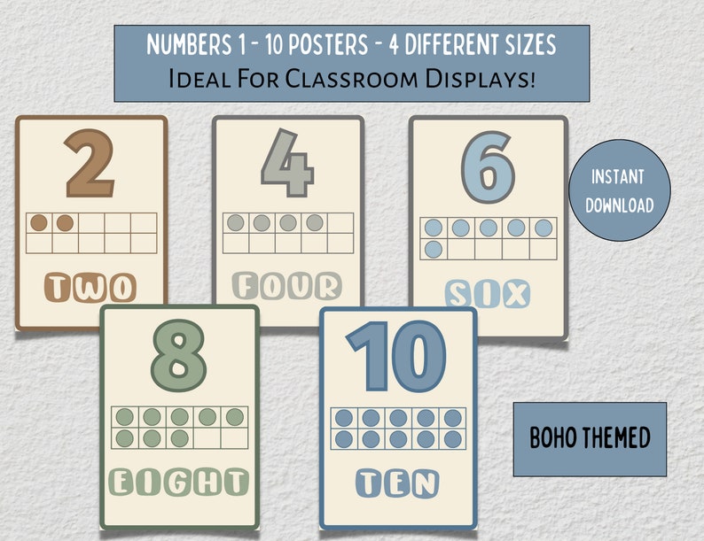 Number Poster Pack Printable Classroom Number Display - Etsy