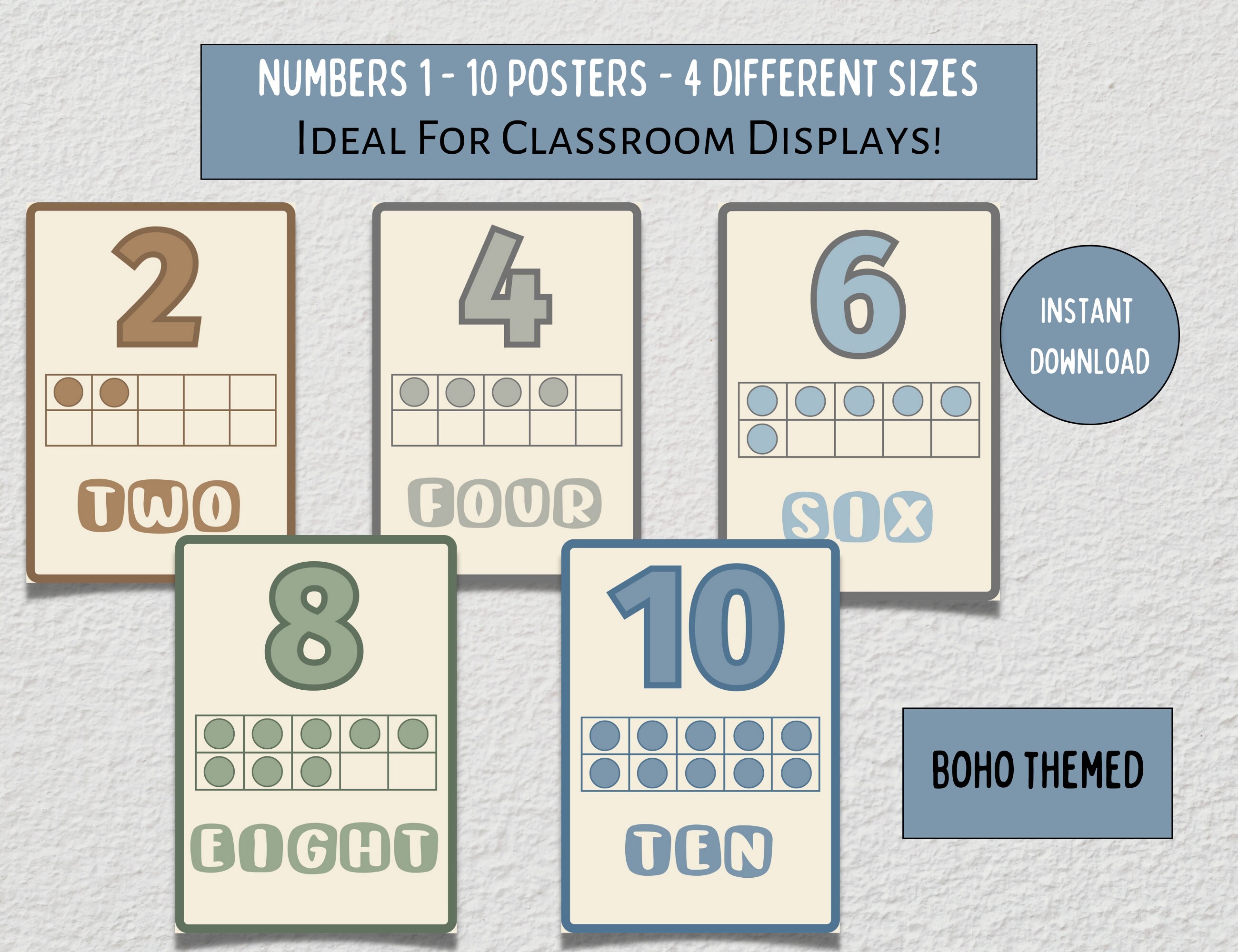 Number Poster Pack Printable Classroom Number Display - Etsy