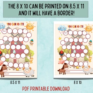 Printable Farm Reward Chart,kid Behaviour Chart,farm Animal Sticker ...