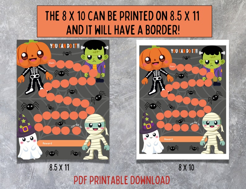 Halloween Reward Chart Printable: Kids Chore Chart (digital Download ...