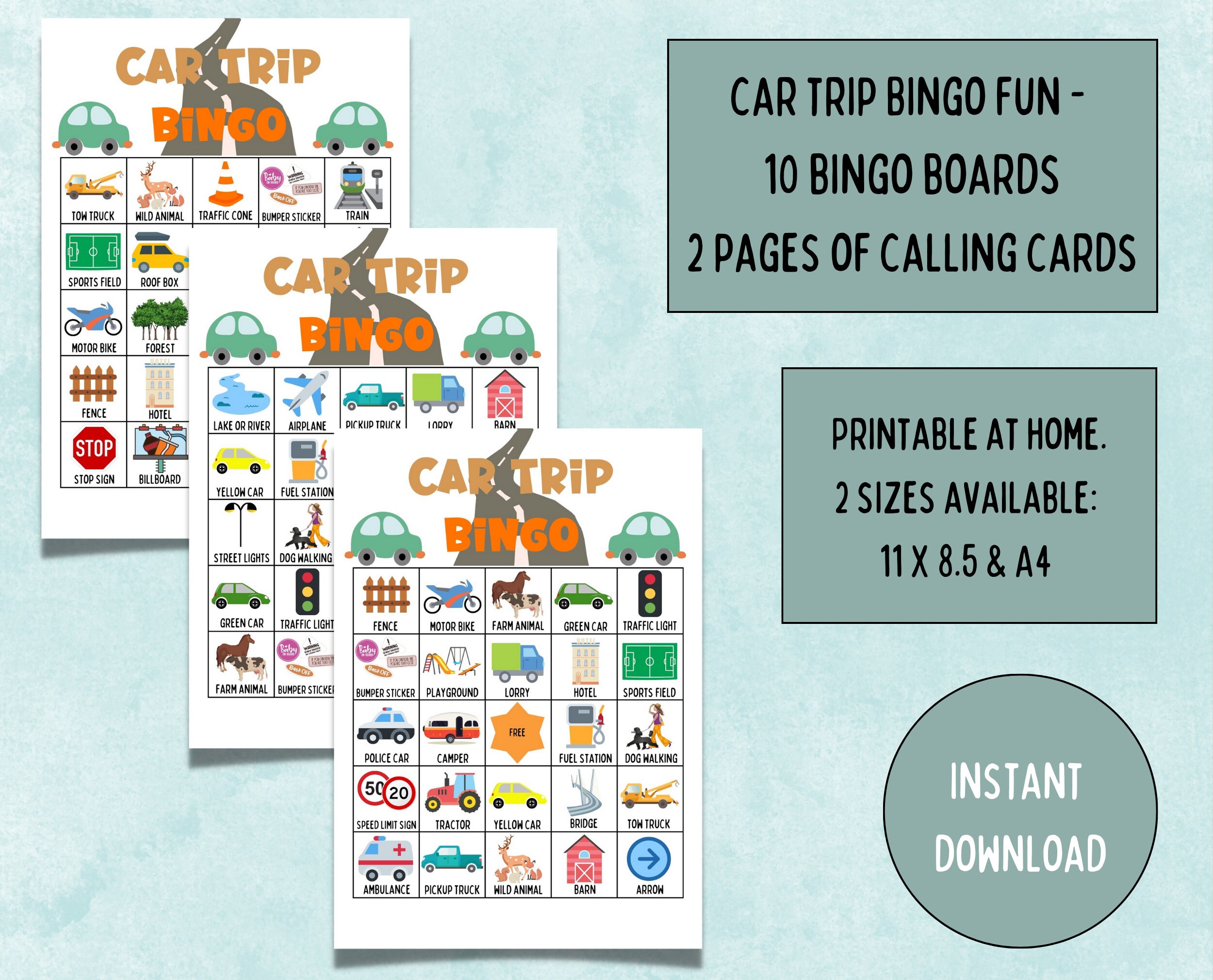Printable Road Trip Scavenger Hunt and Bingo Summer Car Trip - Etsy Canada