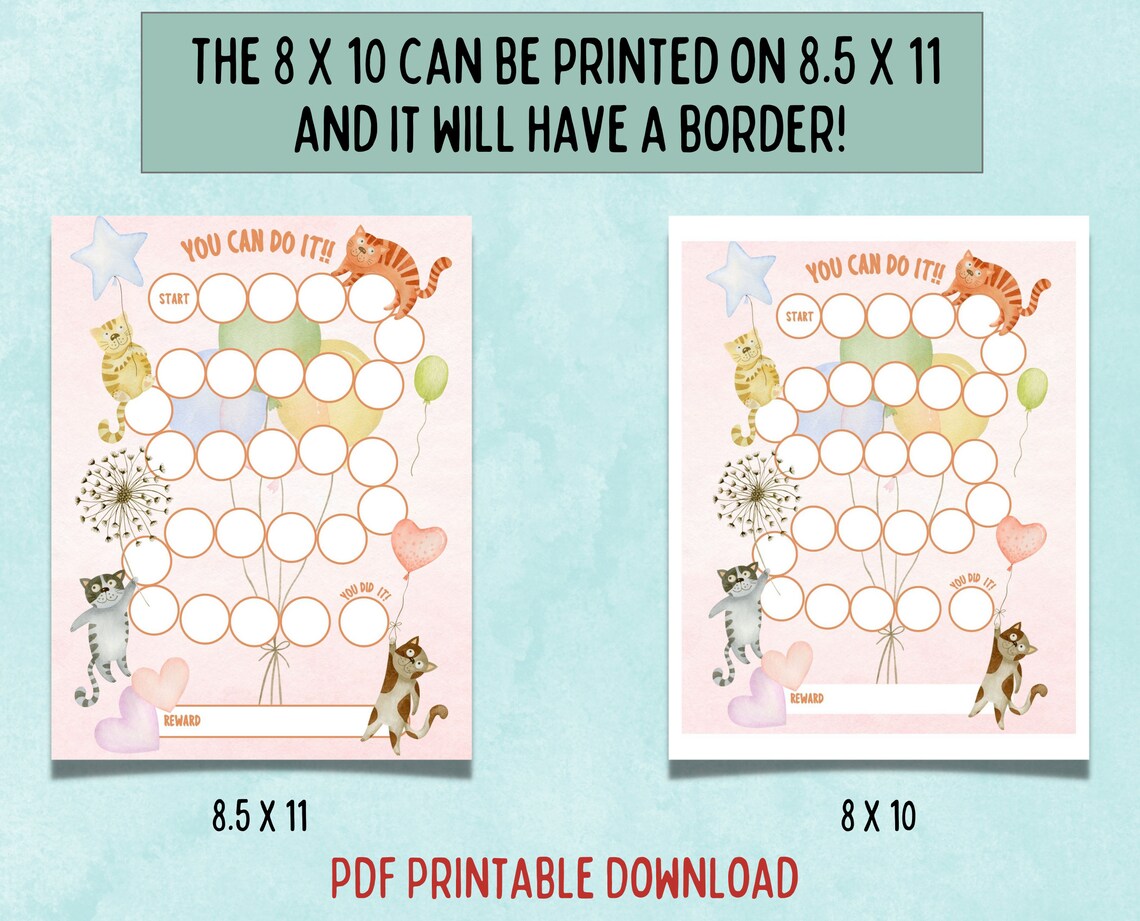 Cat Reward Chart , Printable Routine Sticker Chart, Behaviour Chart ...