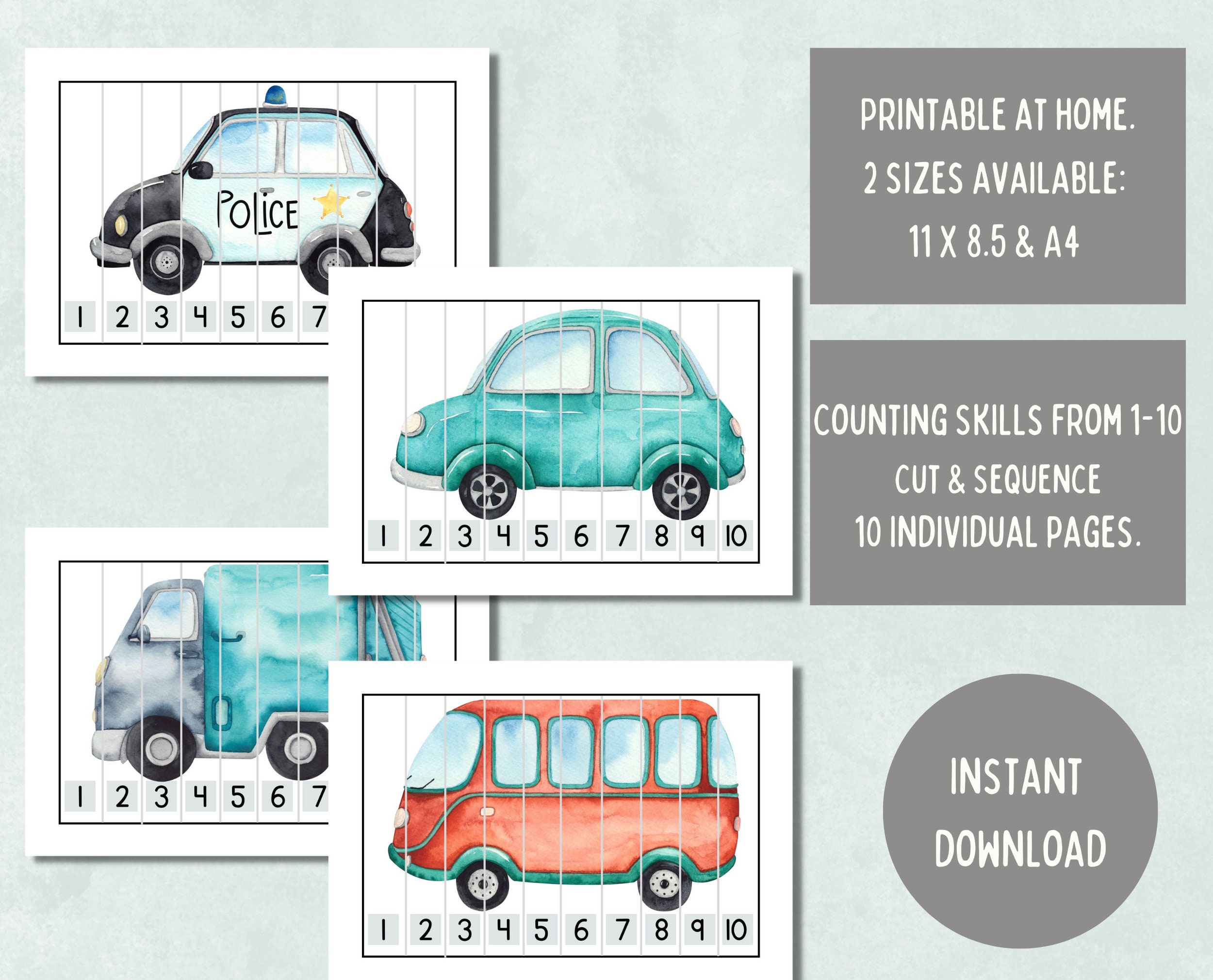 Number Sequencing Puzzles, Number Sequencing 1 to 10, Preschool ...
