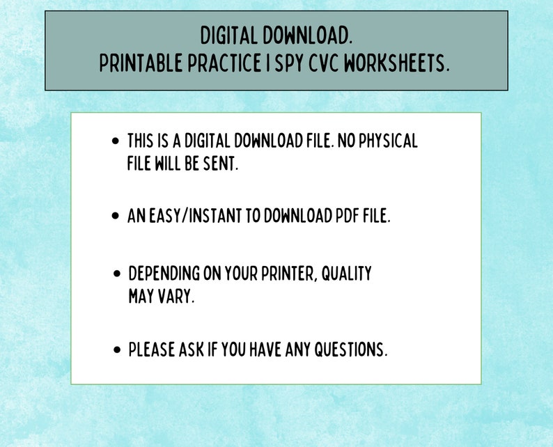 Consonant Blends I Spy Game: Phonics Worksheets (digital Download) - Etsy