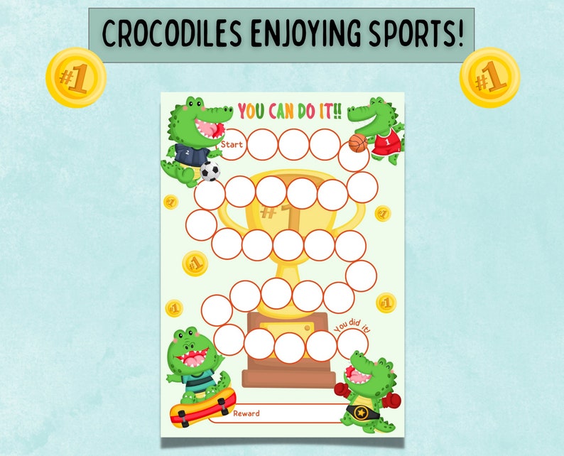 Sports Reward Chart, Printable Routine Sticker Chart, Kids Daily Chore ...