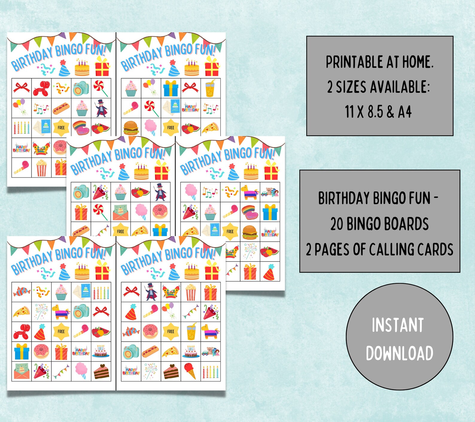 Birthday Bingo Printable Game,birthday Bingo, Birthday Kids Activities ...