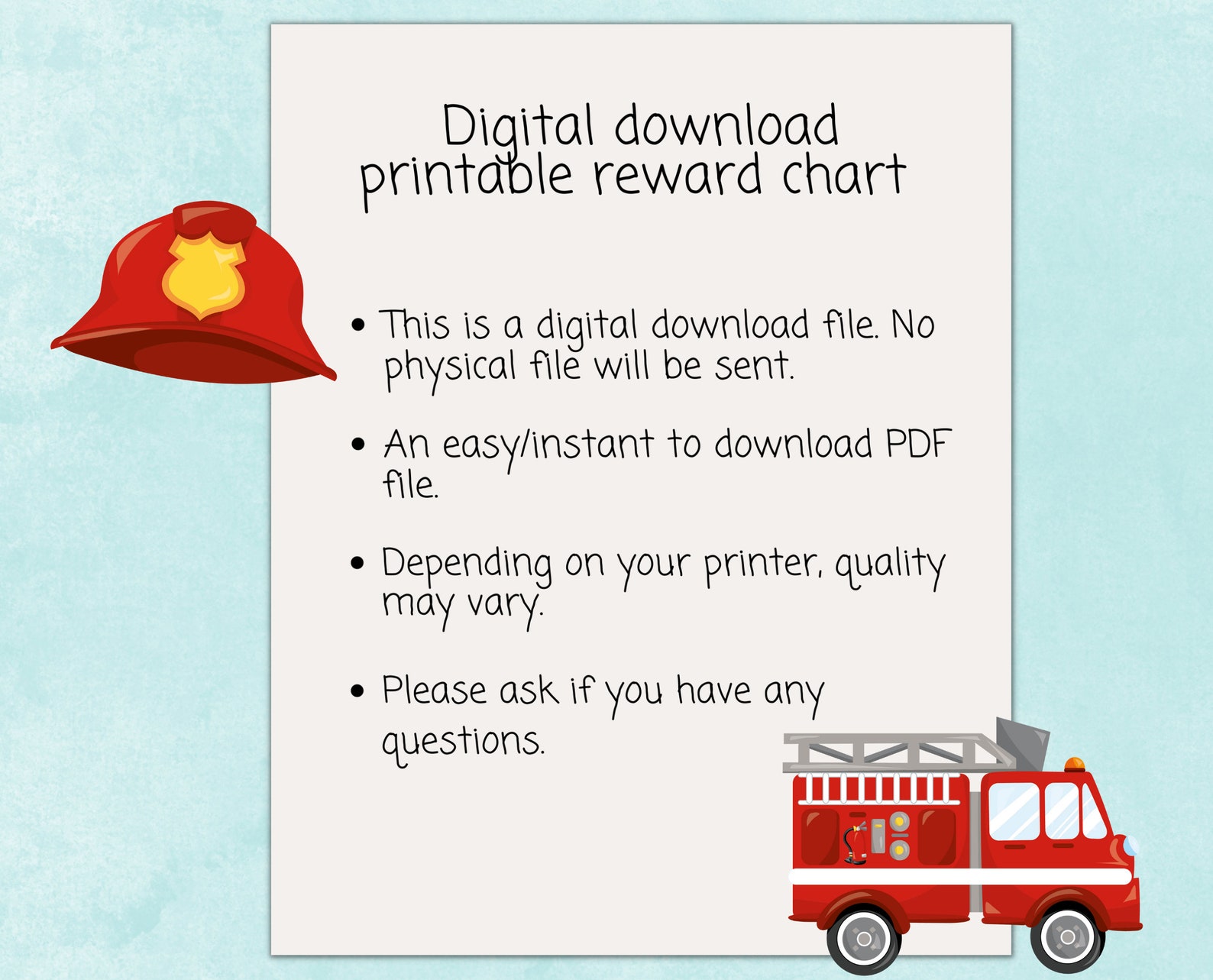 Printable Fire Dog Reward Chart, Daily Chore Chart, Kids Routine ...