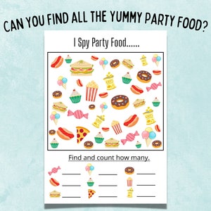I Spy Game, Preschool Worksheets, I Spy Party Food, Kindergarten ...