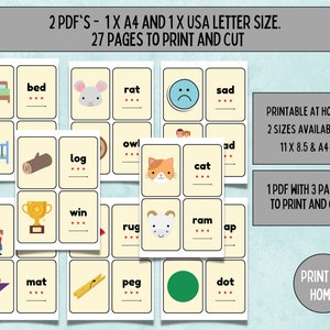 CVC Phonics Flashcards, CVC Printable Flashcards, Preschool Learn to ...