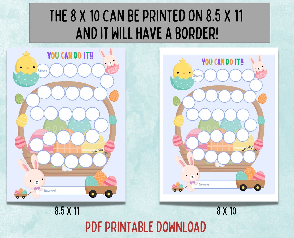 Printable Easter Reward Chart, Easter Kids Behaviour Chart, Instant ...
