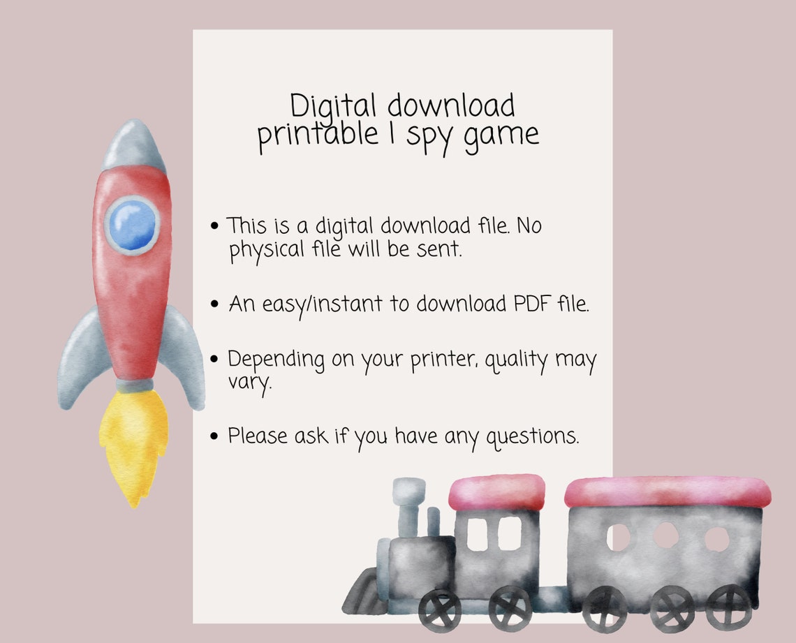 I Spy Game Preschool Worksheets I Spy Vehicles Kindergarten - Etsy