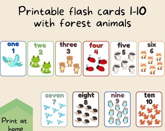 Number Flash Cards 1 10 - Etsy