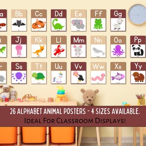 Animal ABC Poster Pack Printable,classroom Alphabet Display, Bulletin ...