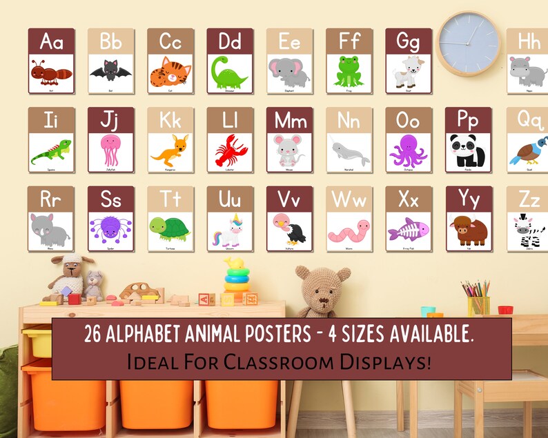 Animal ABC Poster Pack Printable,classroom Alphabet Display, Bulletin ...