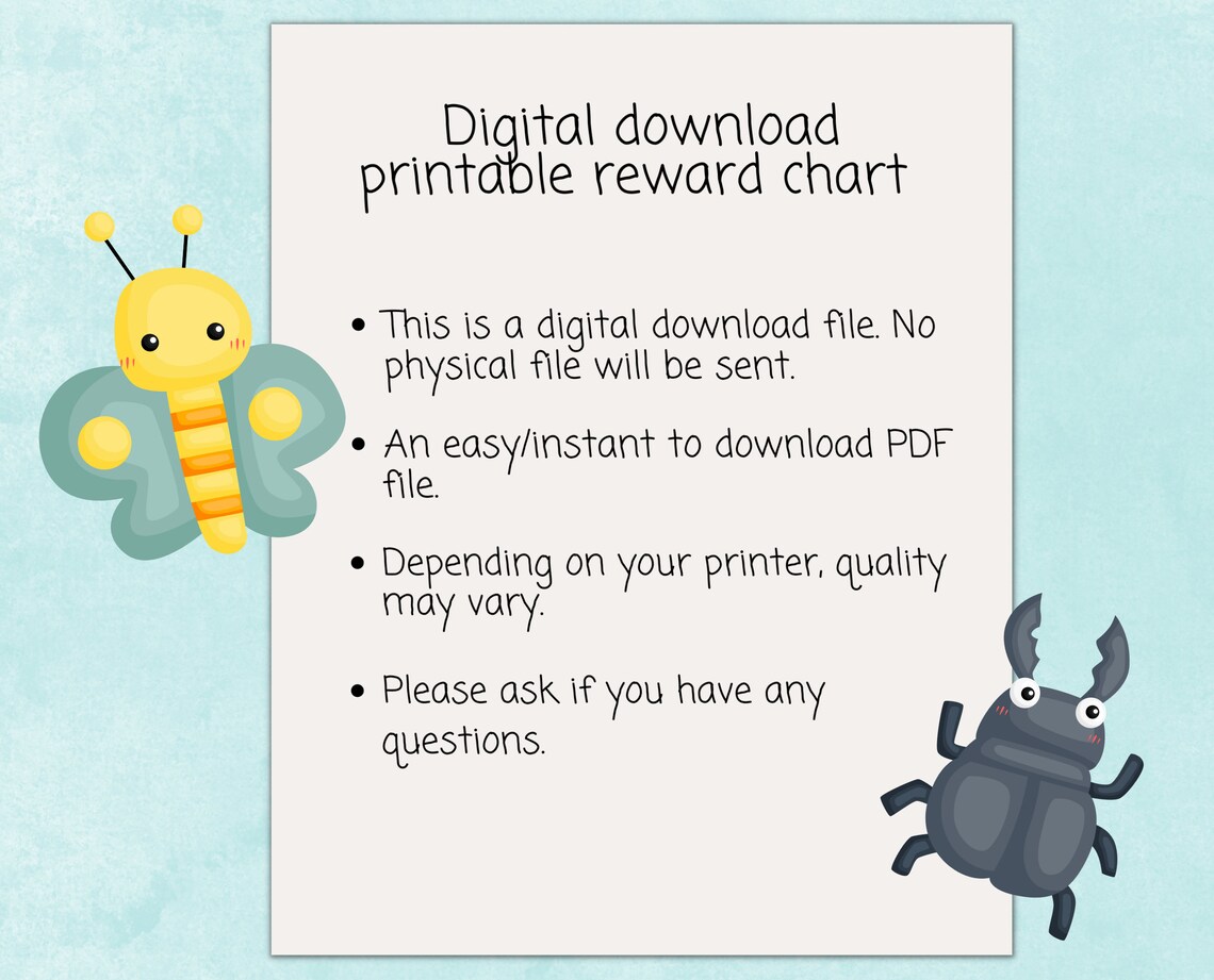 Printable Reward Chart, Toddler Sticker Chart, Daily Chore Chart ...