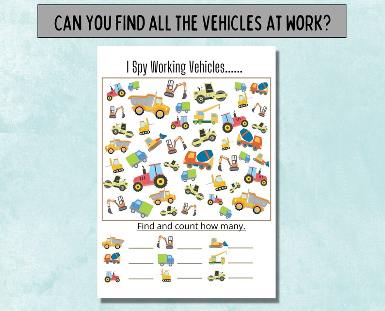 I Spy Printable Activities for Preschool 4 I Spy Counting - Etsy