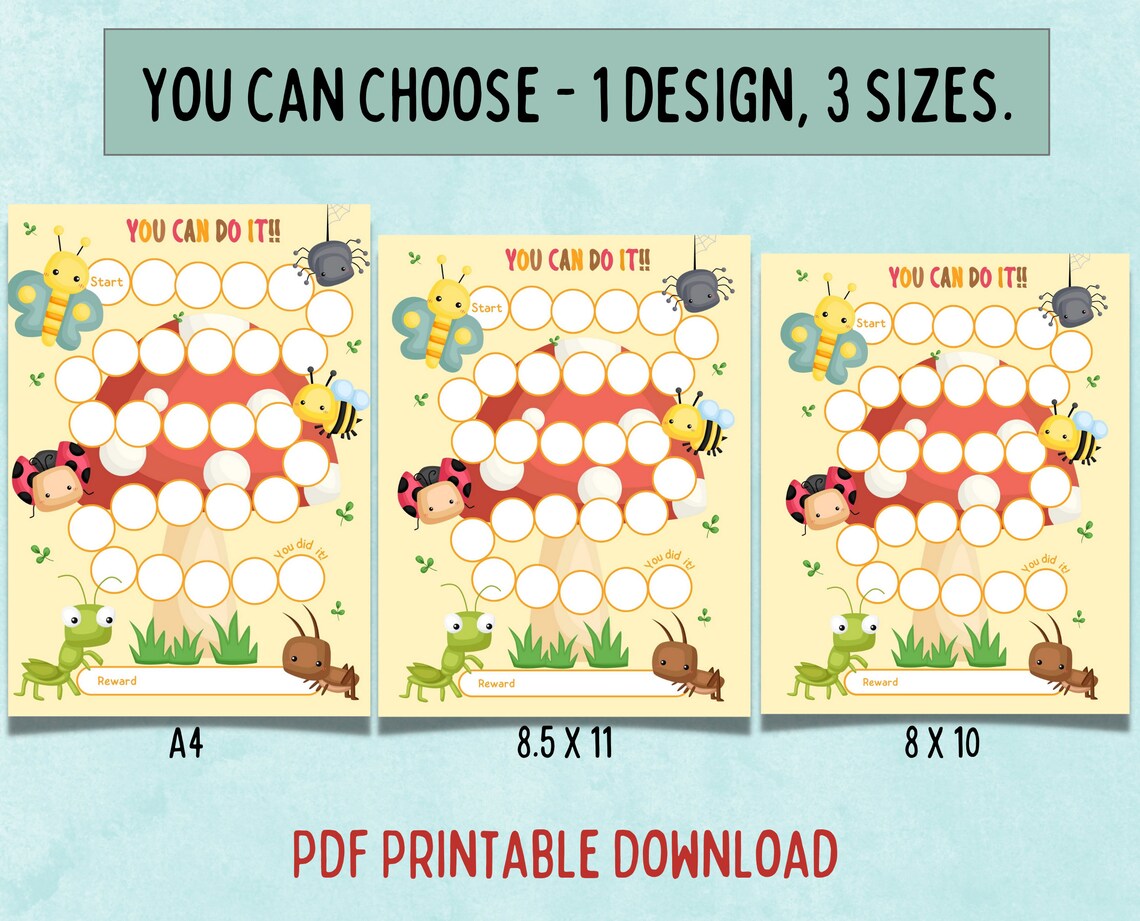 Printable Reward Chart, Toddler Sticker Chart, Daily Chore Chart ...