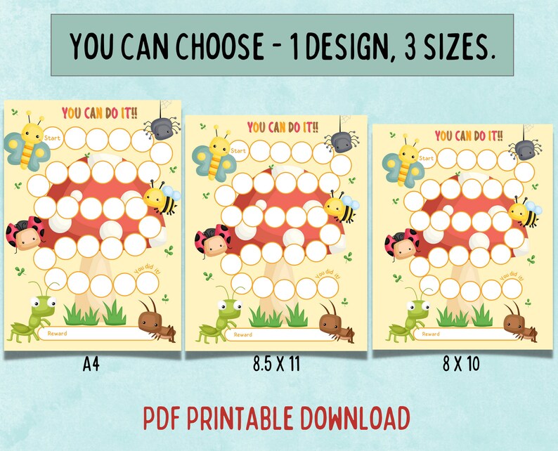 Printable Reward Chart, Toddler Sticker Chart, Daily Chore Chart ...