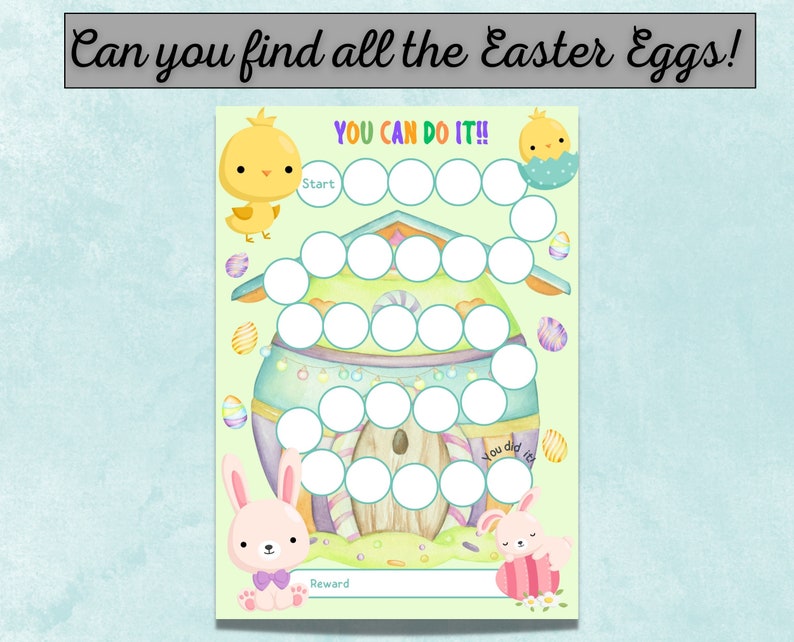 Printable Easter Reward Chart, Easter Kids Behaviour Chart, Instant ...