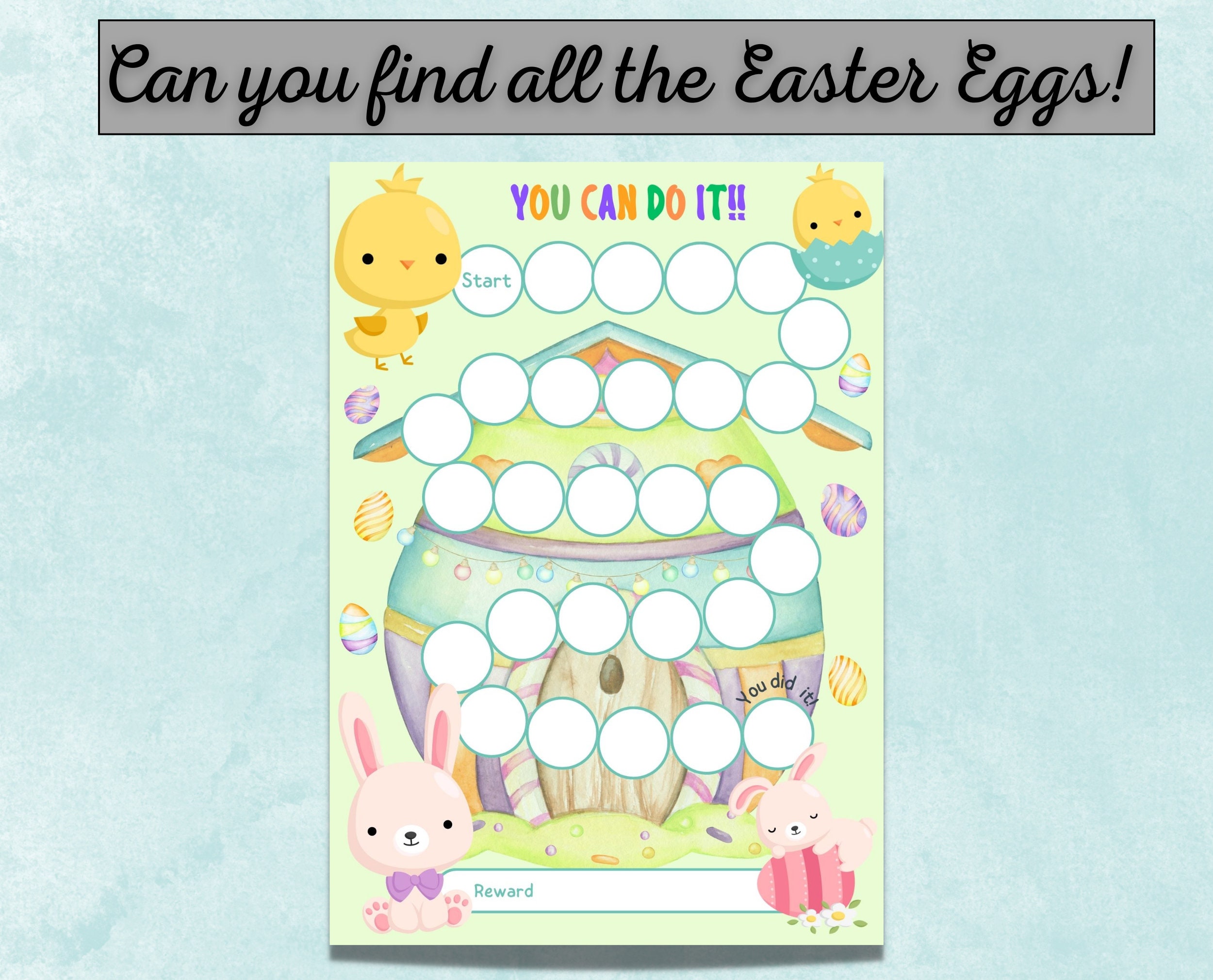 Printable Easter Reward Chart, Easter Kids Behaviour Chart, Instant ...