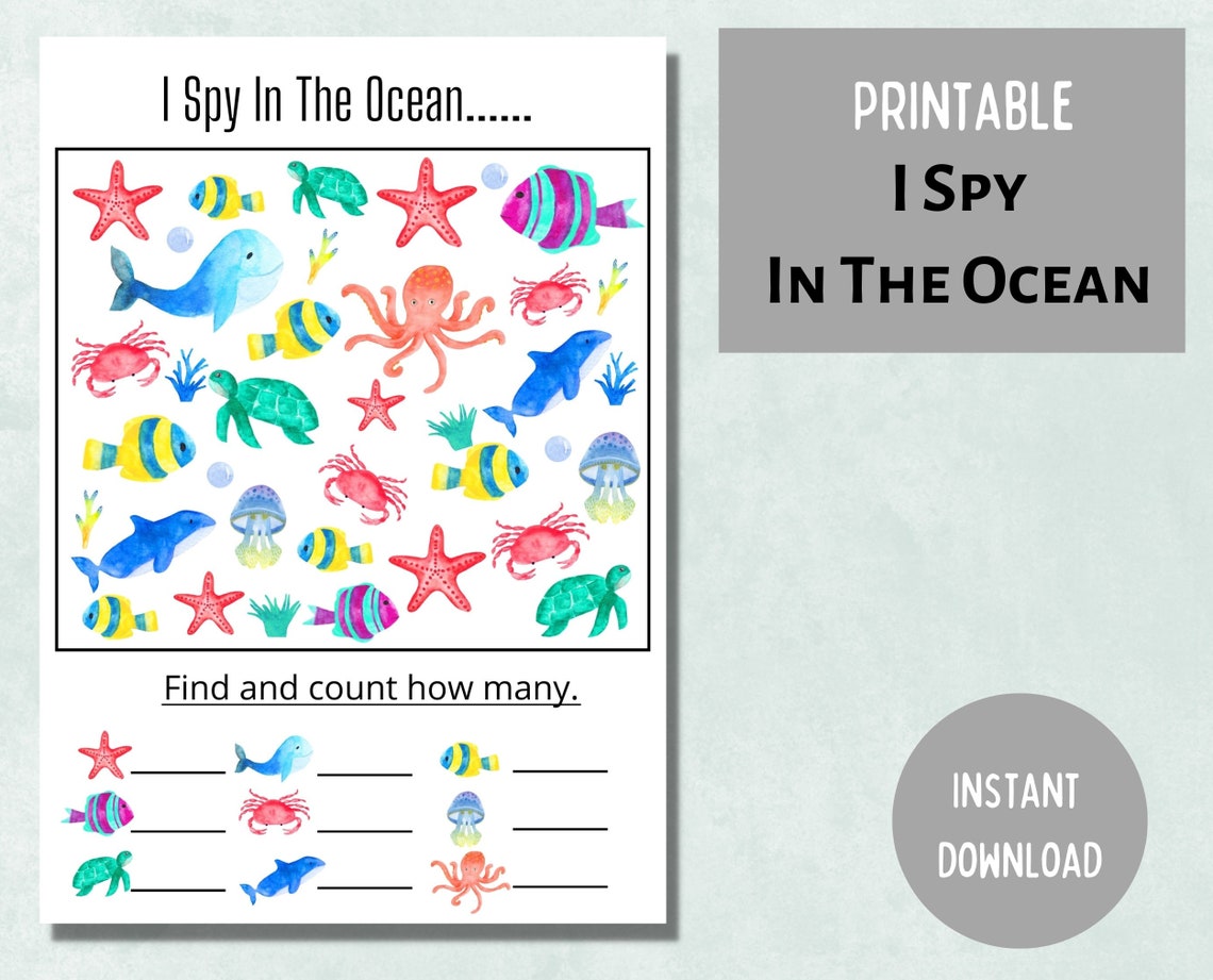 I Spy Game Printable Preschool Worksheets I Spy in the - Etsy