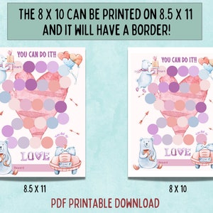 Valentines Kids Reward Chart Printable Sticker Chart Toddler - Etsy