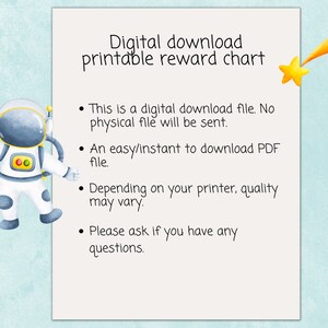 Outer Space Reward Chart Printable, Astronaut Sticker Chart, Daily ...