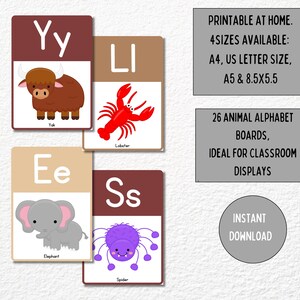 Animal ABC Poster Pack Printable,classroom Alphabet Display, Bulletin ...