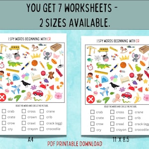 Beginning Word Blends Printable I Spy Game, Consonant Blends Worksheets ...