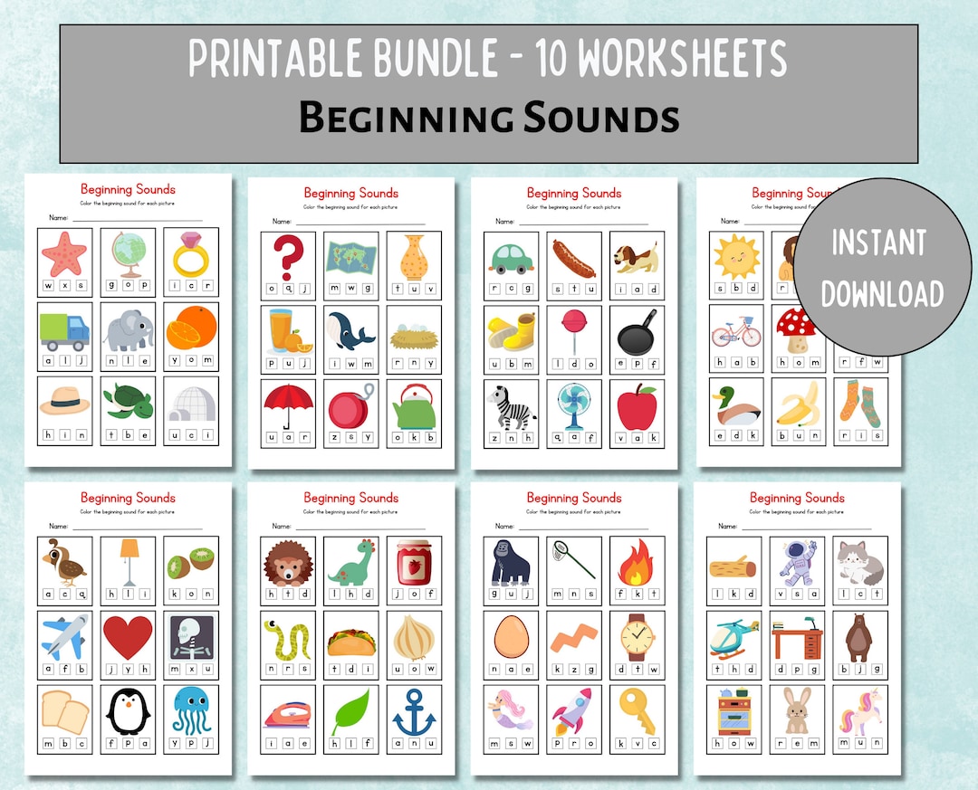 Beginning Sounds Worksheets, Early Learning Phonics Worksheets ...