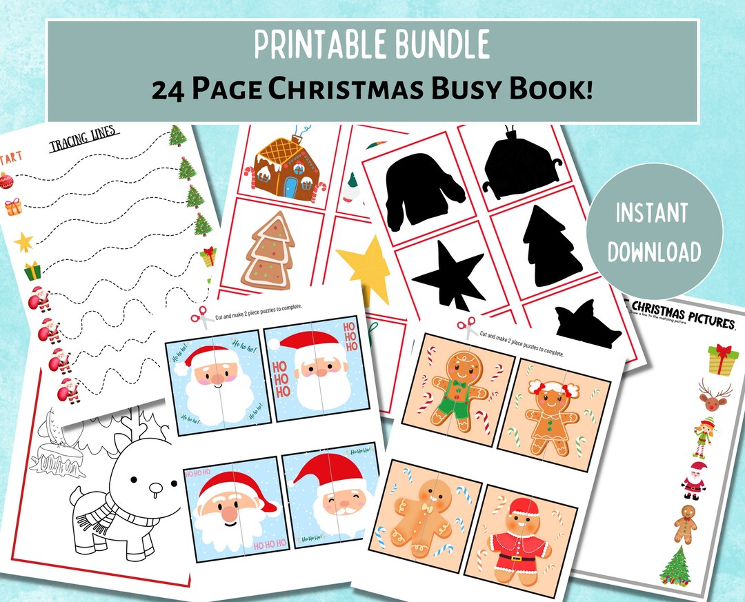 Christmas Busy Book Printable Christmas Preschool Printable - Etsy