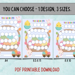 Printable Easter Reward Chart, Easter Kids Behaviour Chart, Instant ...