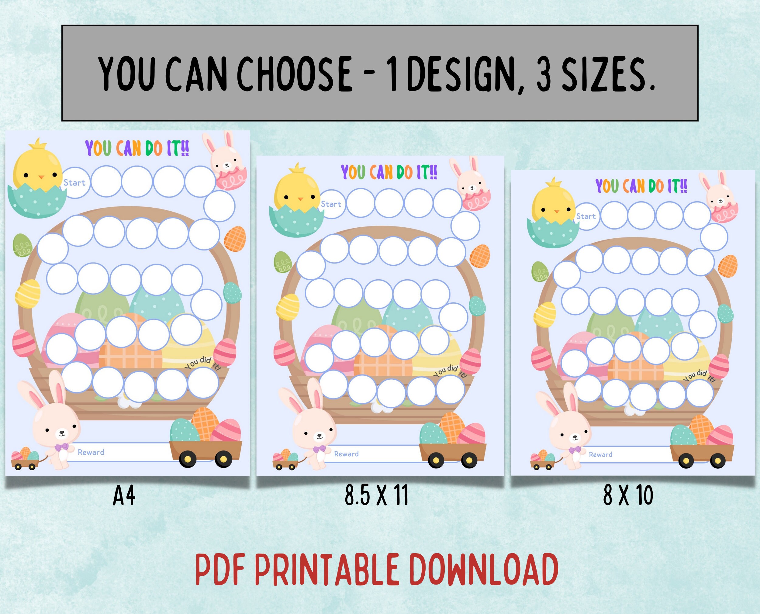 Printable Easter Reward Chart, Easter Kids Behaviour Chart, Instant ...
