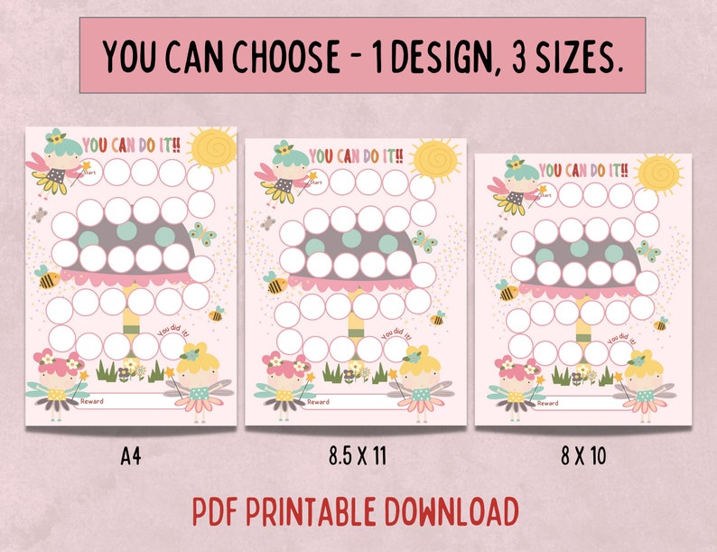 Printable Sticker Chart, Fairy Reward Chart, Behavior Chart Kids, Girls ...