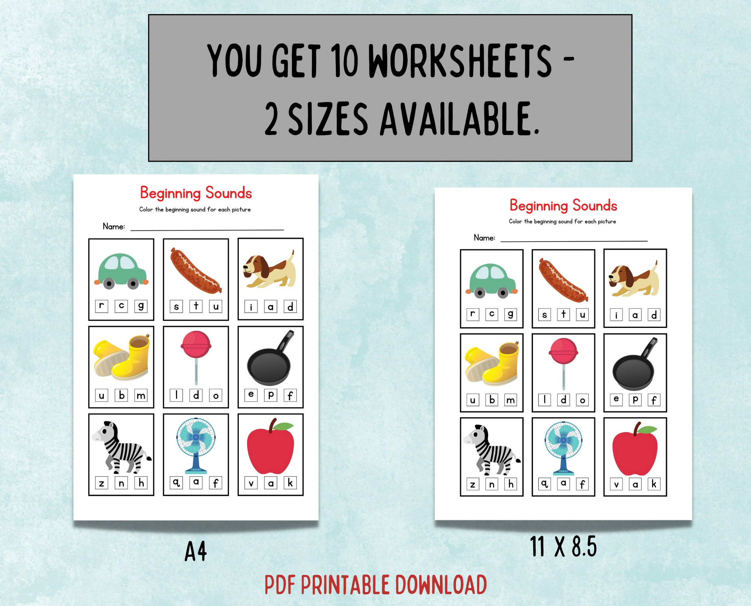 Beginning Sounds Worksheets, Early Learning Phonics Worksheets ...