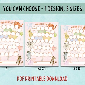 Cat Reward Chart , Printable Routine Sticker Chart, Behaviour Chart ...