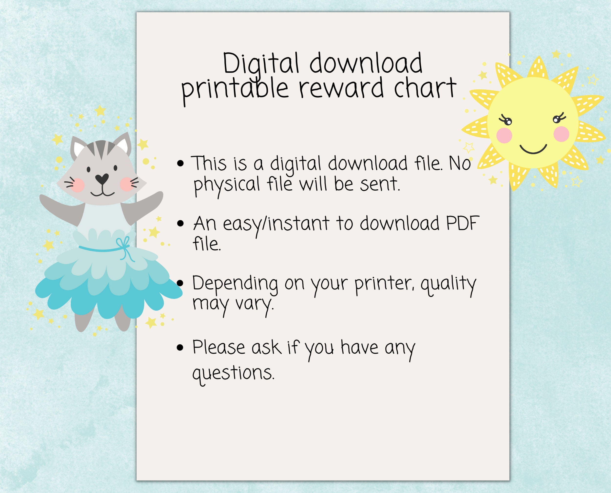 Printable Dancing Reward Chart, Daily Chore Chart, Sticker Chart for ...
