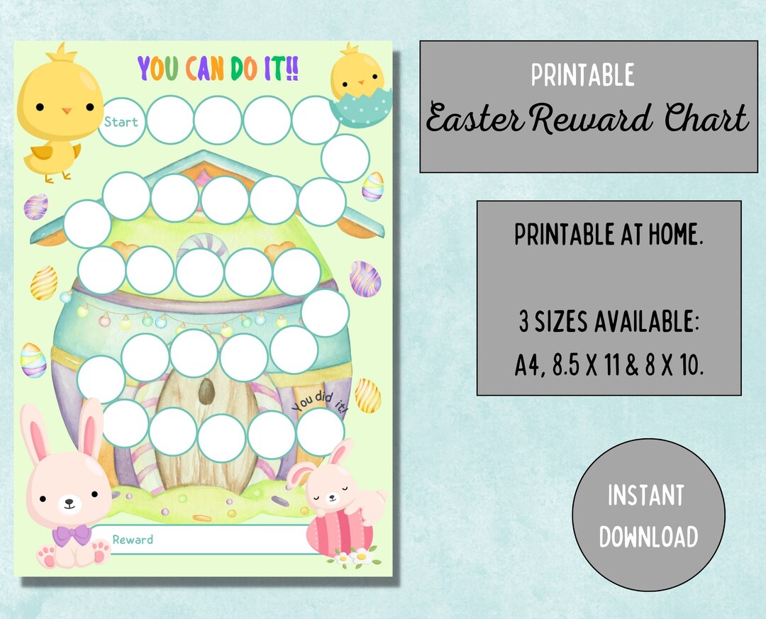 Printable Easter Reward Chart, Easter Kids Behaviour Chart, Instant ...
