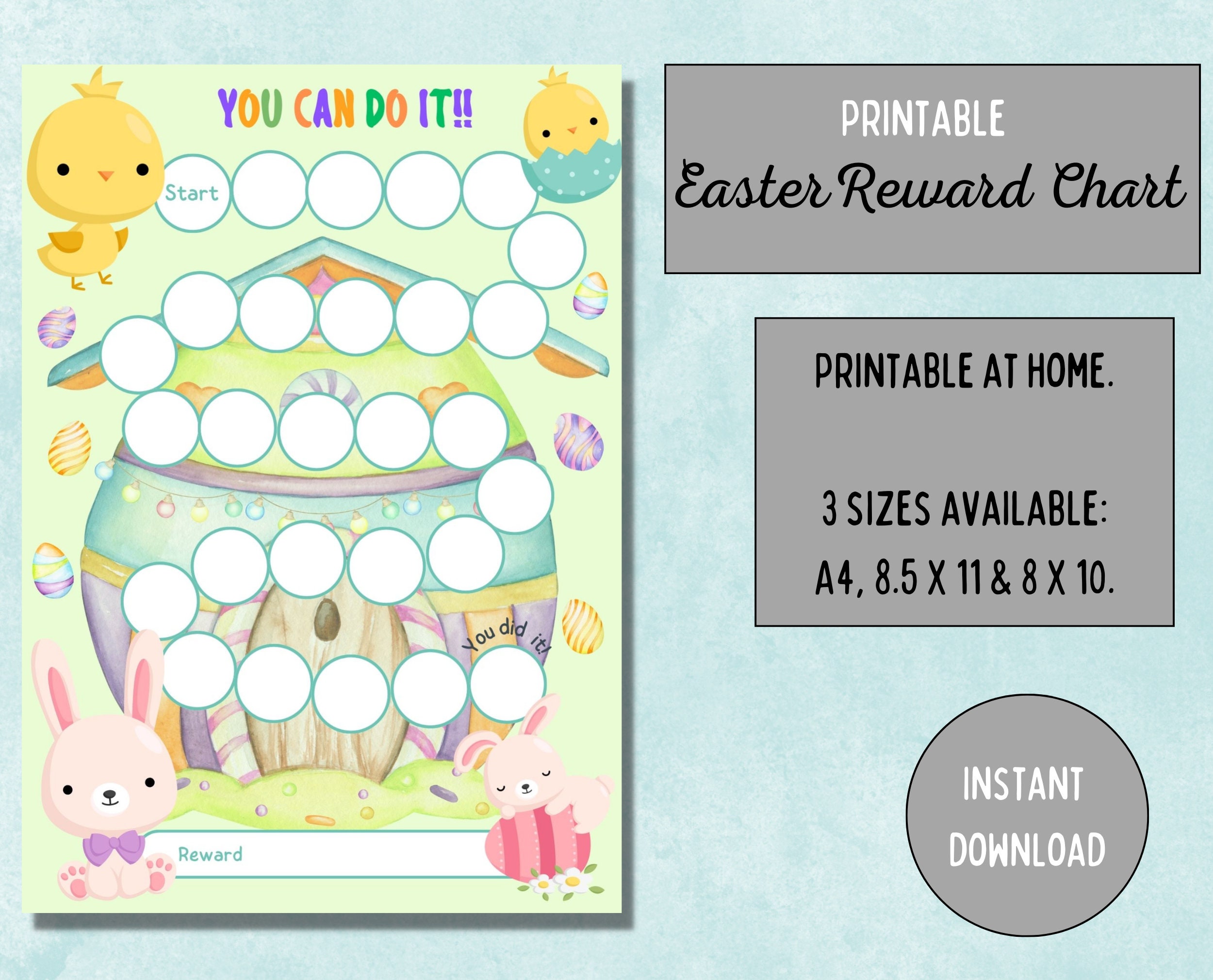 Printable Easter Reward Chart, Easter Kids Behaviour Chart, Instant ...