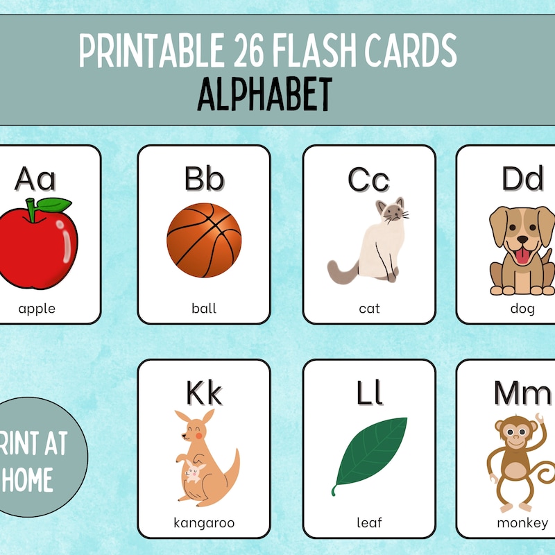 Alphabet Flashcards - Etsy