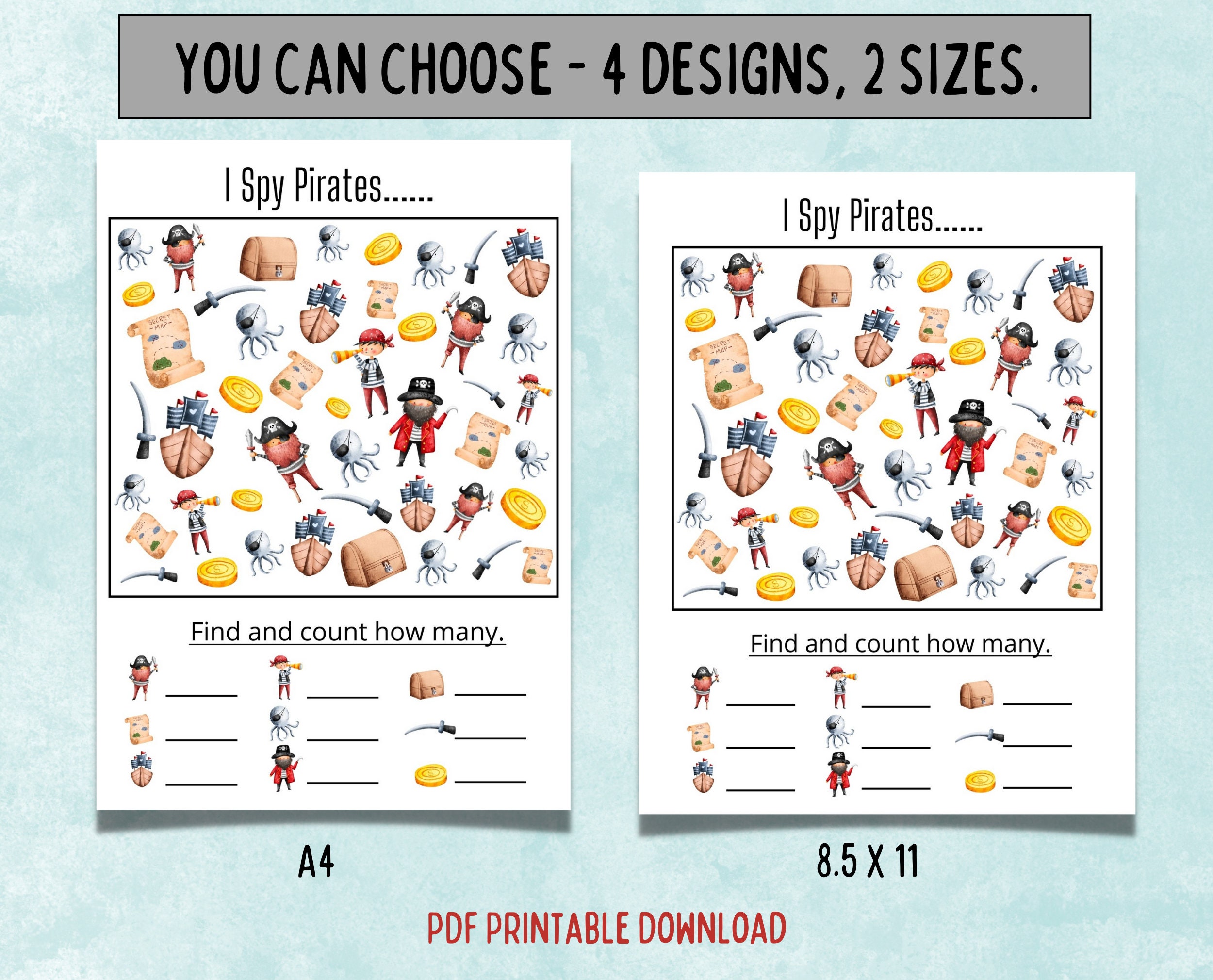 I Spy Printable Activities for Preschool, 4 I Spy Counting Games, Look ...