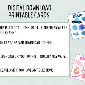 Printable Colour Flashcards: Preschool Learning (PDF) - Etsy