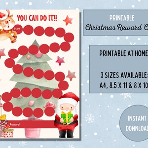 Christmas Reward Chart Printable, Sticker Chart Printable, Kids Chore ...