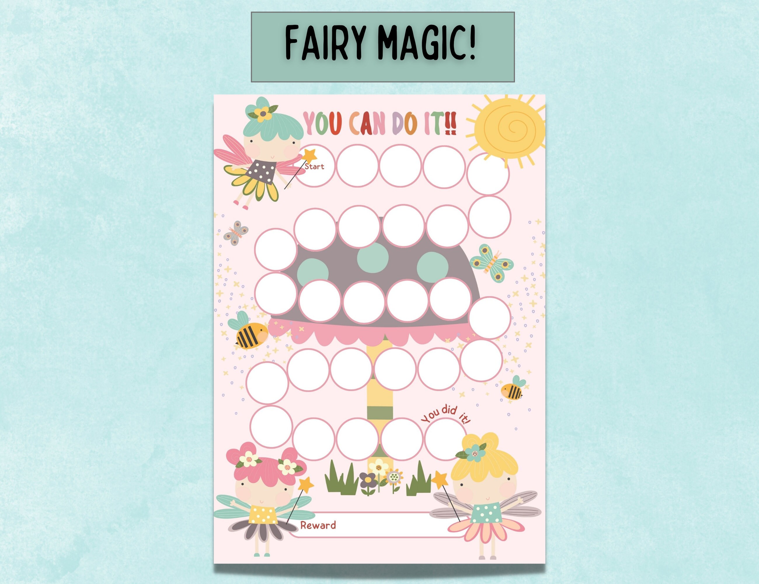 Fairy Reward Chart Printable,daily Chore Chart Kids, Sticker Chart ...
