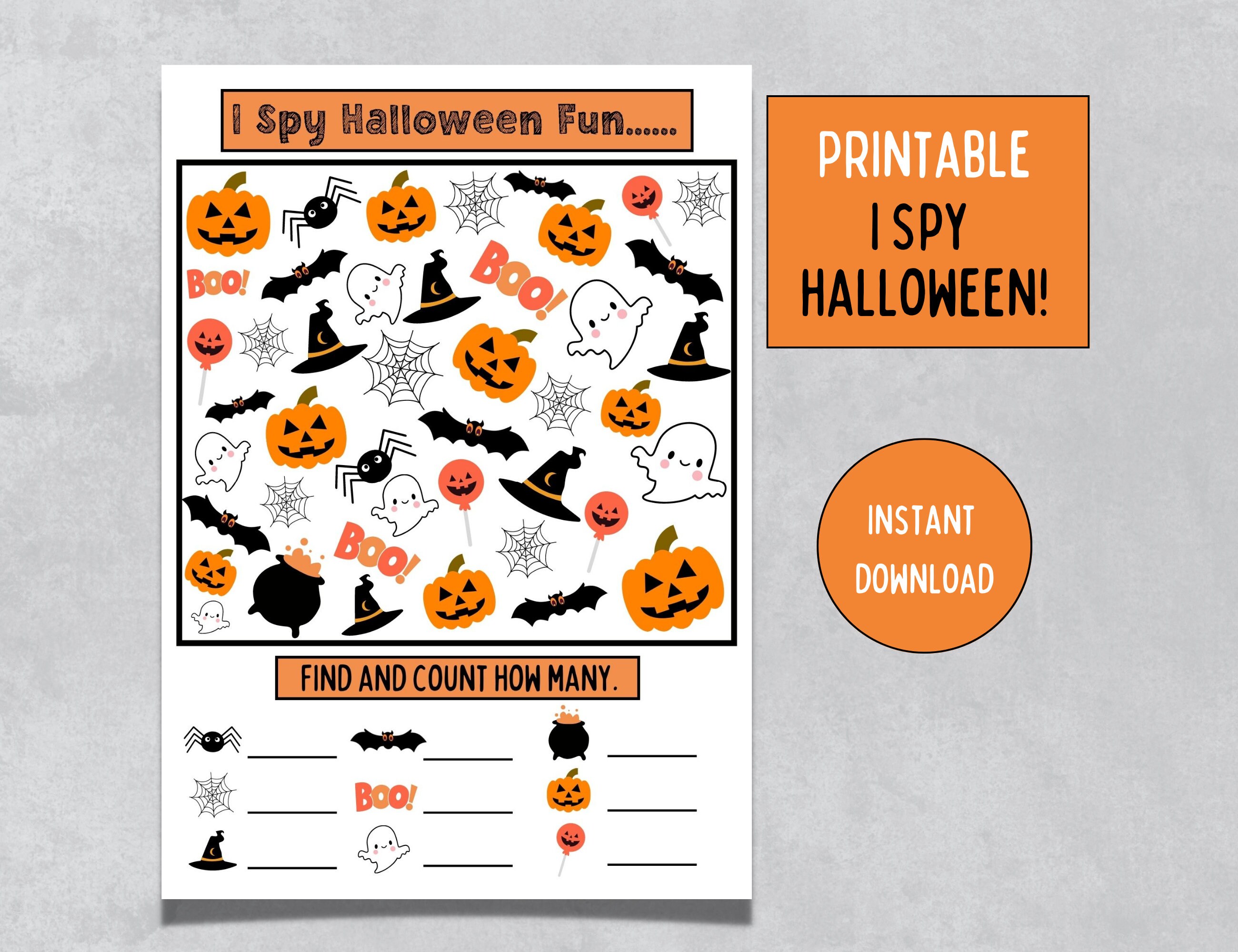 I Spy Game Preschool Worksheets I Spy Halloween - Etsy
