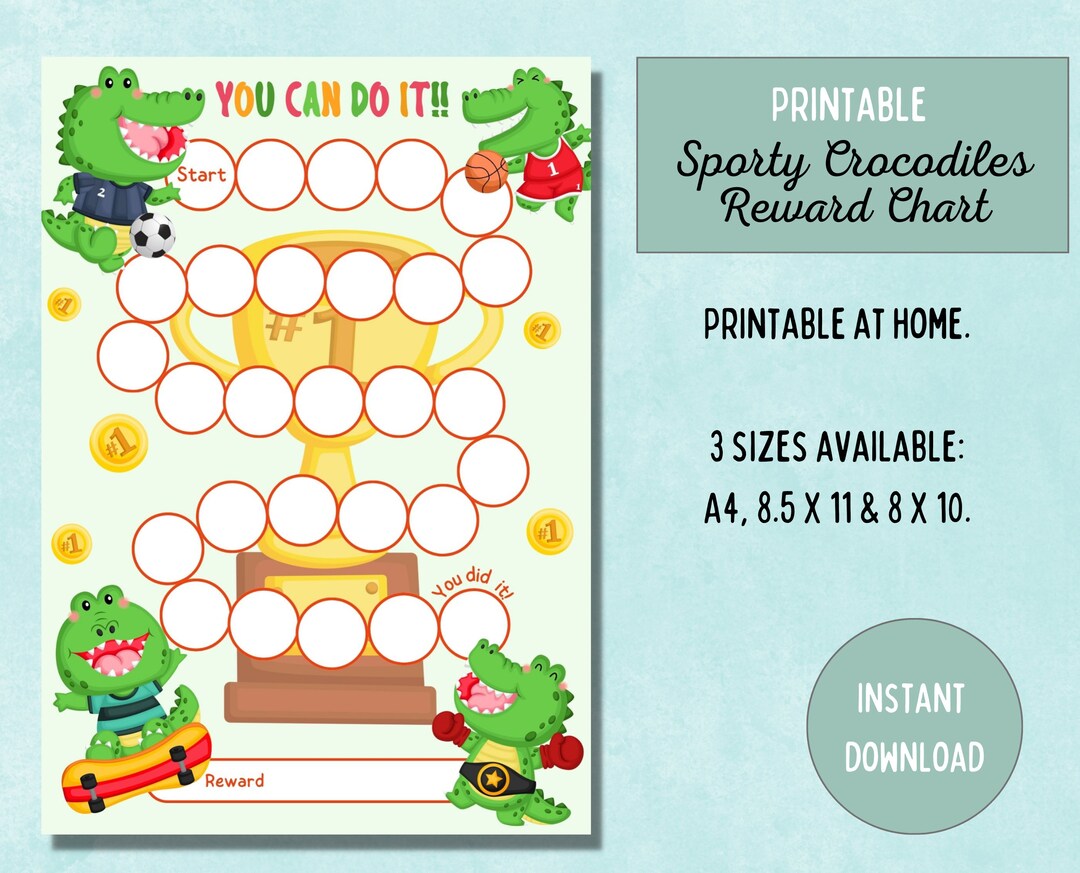 Sports Reward Chart, Printable Routine Sticker Chart, Kids Daily Chore ...
