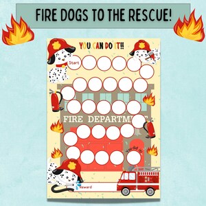 Printable Fire Dog Reward Chart, Daily Chore Chart, Kids Routine ...